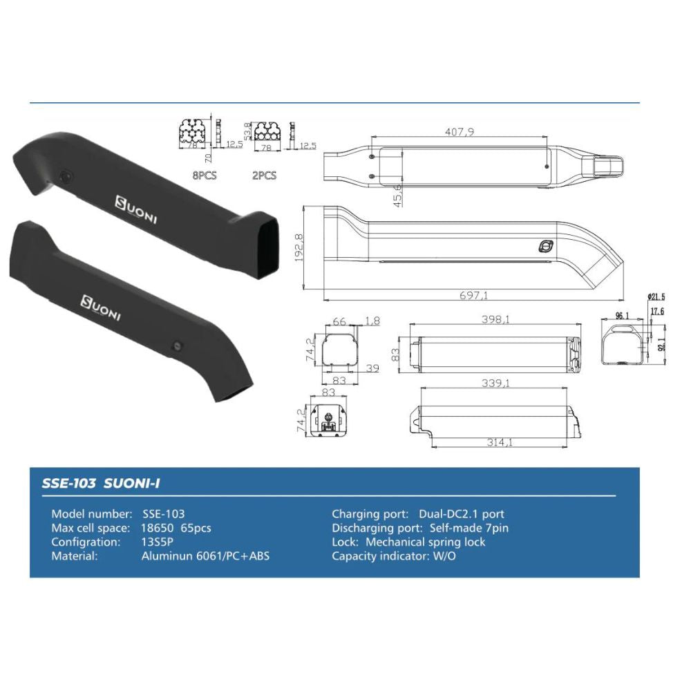Eunorau Primary (Frame) Battery for DEFENDER-S, FAT-HS - Upgrade & Rep ...